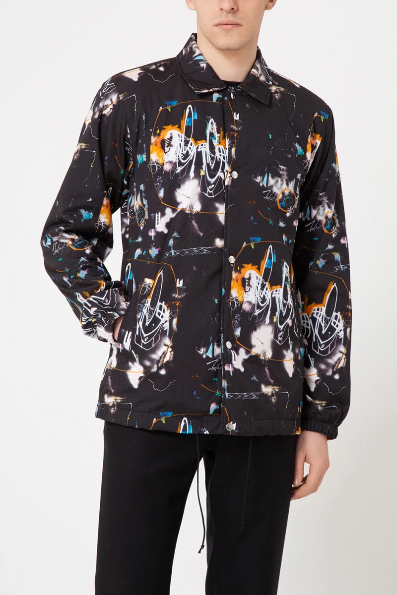 Comme des Garcons Shirt w28172 mens blouson woven print a blac 9012202013 56190 Leform