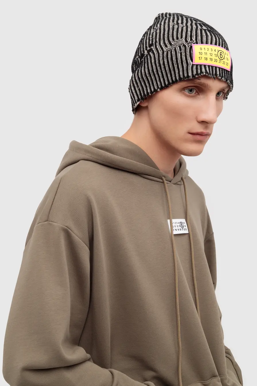 Шапка MM6 Maison Margiela beanie black/beige 9050242118 - купить в ...