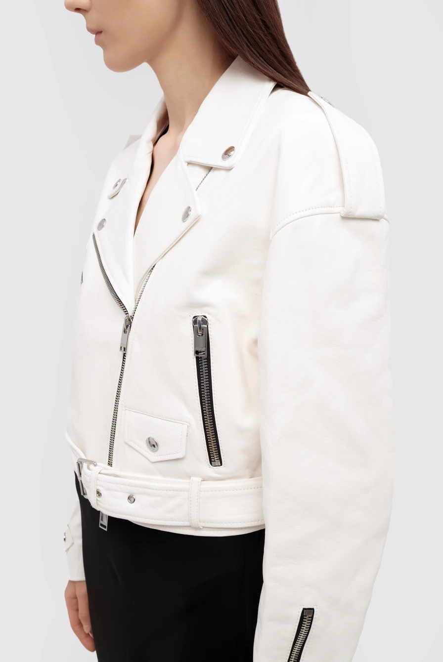 Куртка Jacob Lee cropped leather jacket paper white 9761241007 - купить ...