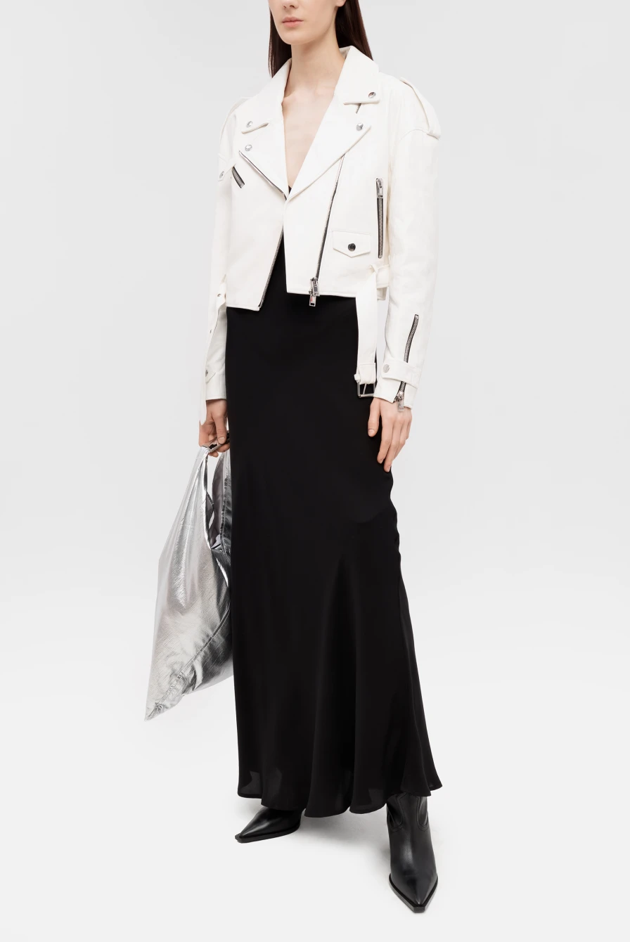 Куртка Jacob Lee cropped leather jacket paper white 9761241007 - купить ...