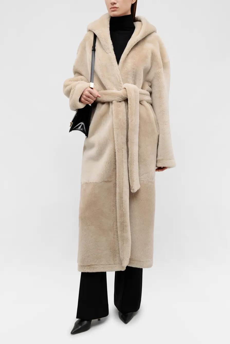 Шуба Jacob Lee wrap shearling coat macchiato 9761242045 - купить в ...