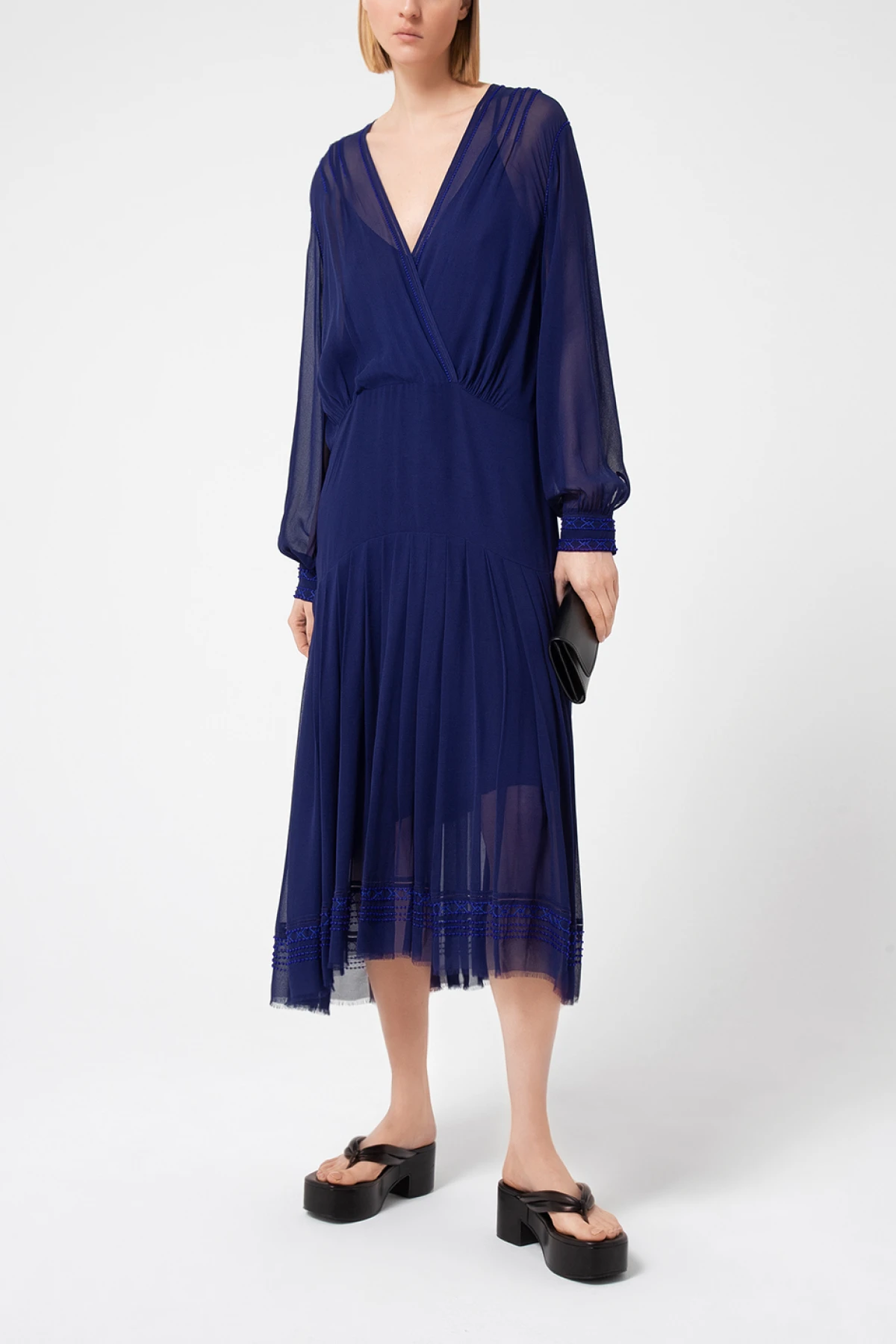 Платье Dries Van Noten dolta emb 2291 w.w.dress blue 9019211169 ...